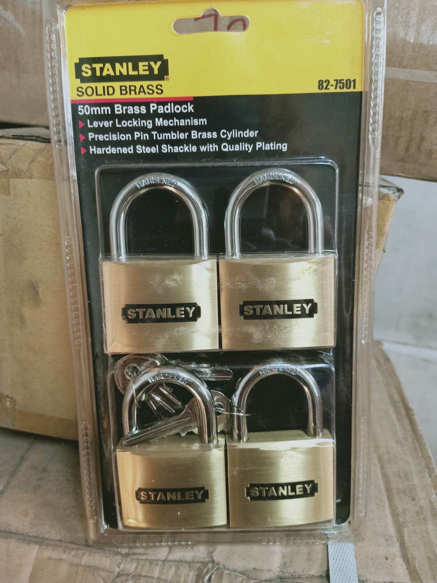 STANLEY PADLOCKS SET OF 4 PCS WITH SAME KEY (KEYED ALIKE4) WITH 6 keys ...