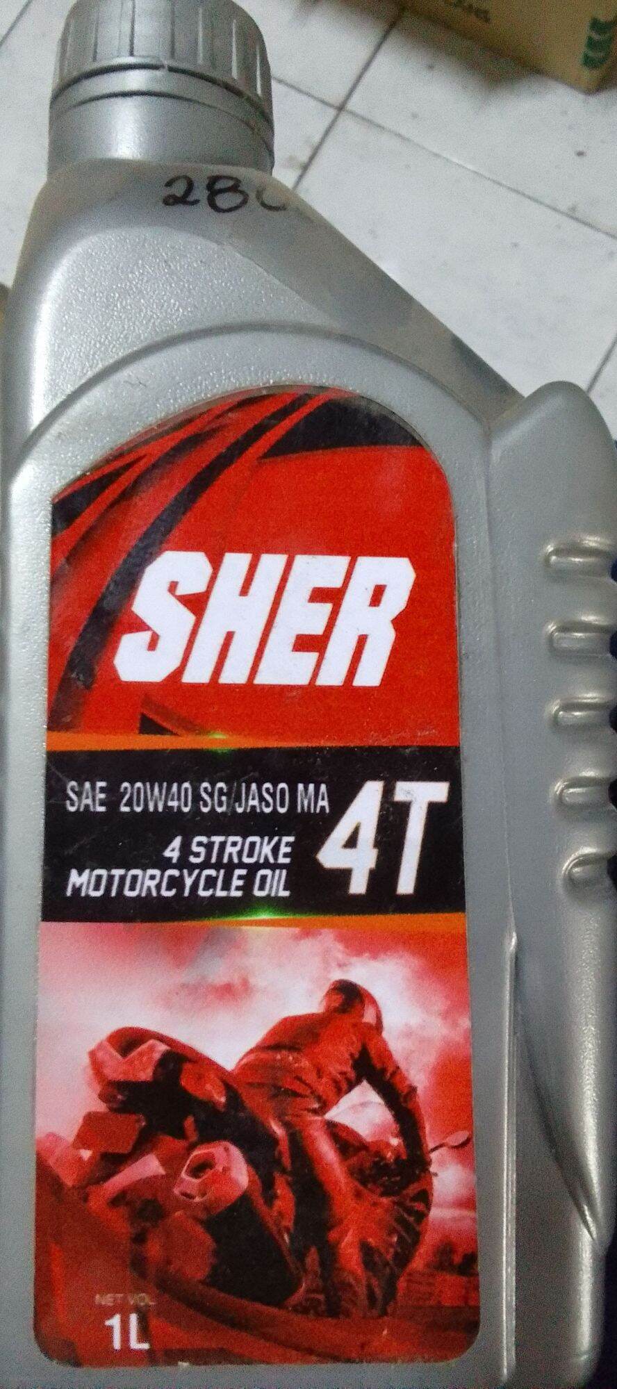 SHER 4 STROKE MOTORCYCLE OIL 4T 1L SAE 20W40 SG/JASO MA | Lazada PH