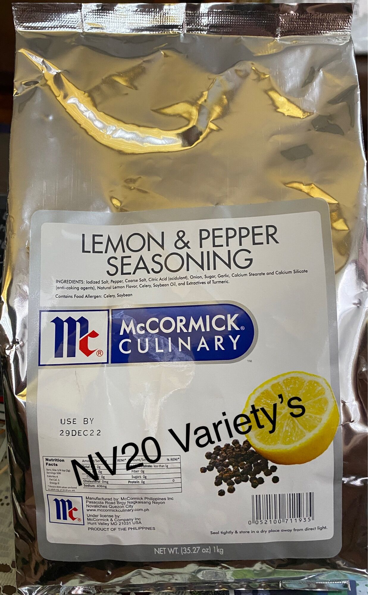 McCormick Lemon and Pepper Seasoning 1kg Large Serving | Lazada PH