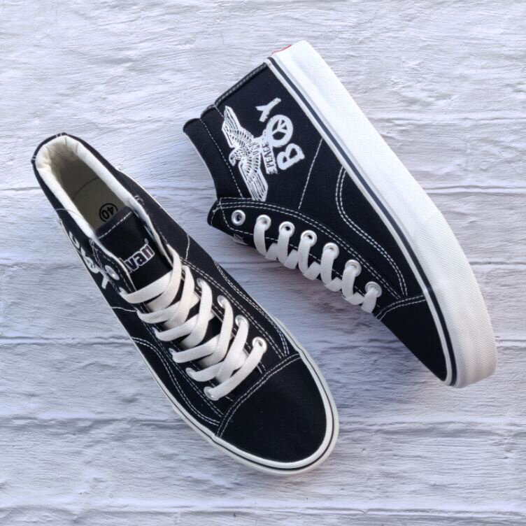 Advan Shoes Hi Top High Cut Black Peace Sign Boy Sneakers | Lazada PH