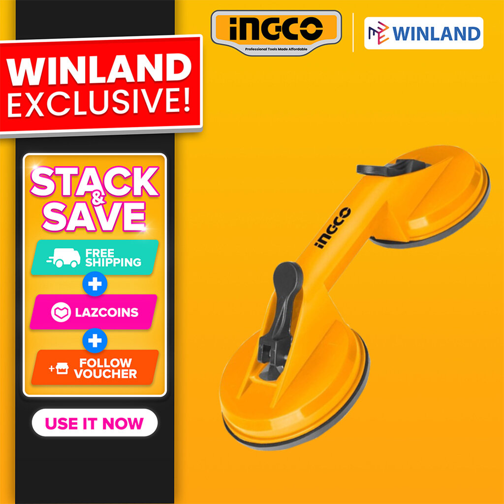 Ingco by Winland Glass Sucker Sunction 115mm with Maximum Pull of 50KG ...