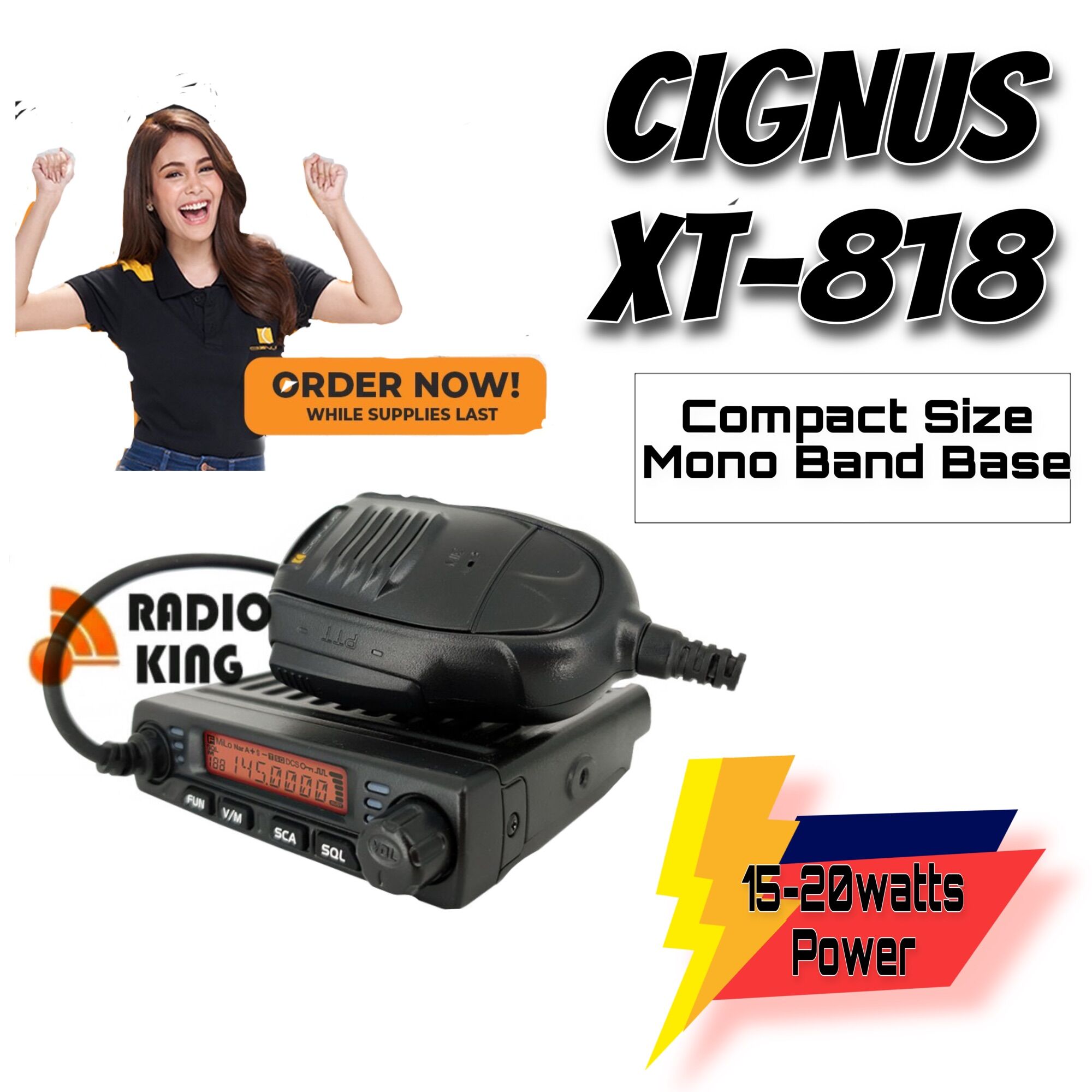 NEW CIGNUS XT-818 MINI MOBILE BASE 15/20watts Single Band Mini Mobile ...