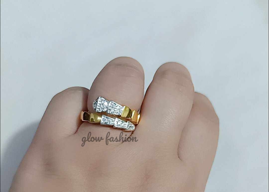 (004) 18k gold plated fashion serpentine ring dazzling jewelry for a ...