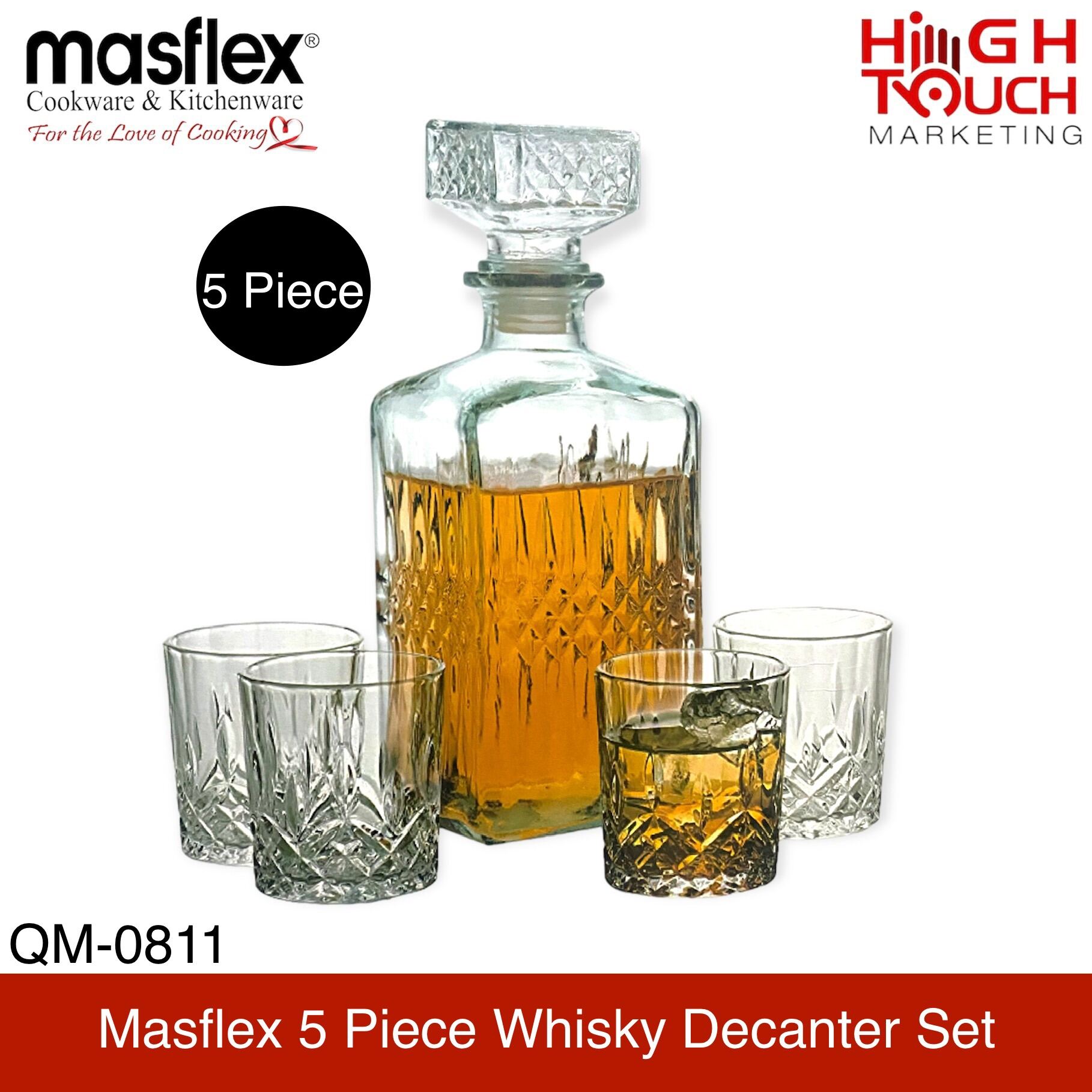 Masflex 5 Piece Whisky Glass Decanter Set 900 ml Bottle | Lazada PH