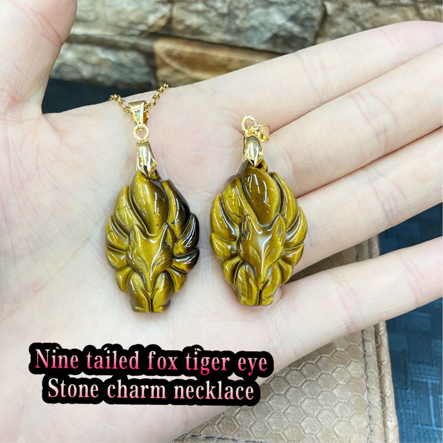 Nine tailed fox jade stone charm necklace | Lazada PH