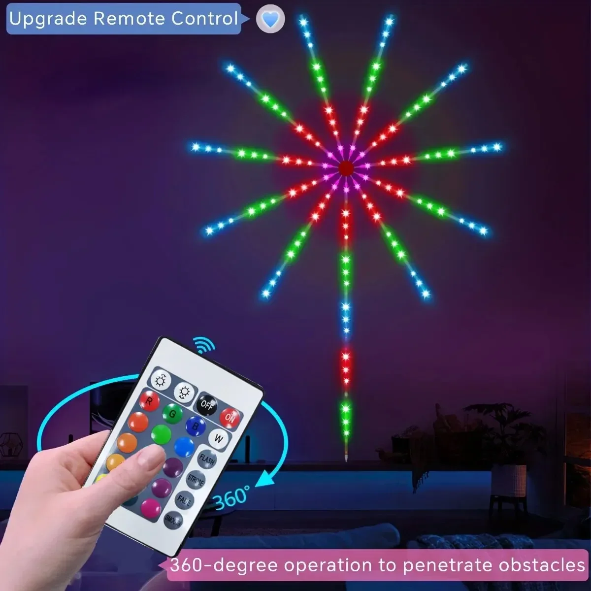 USB Remote control+Bluetooth LED light strip fireworks LED light ...