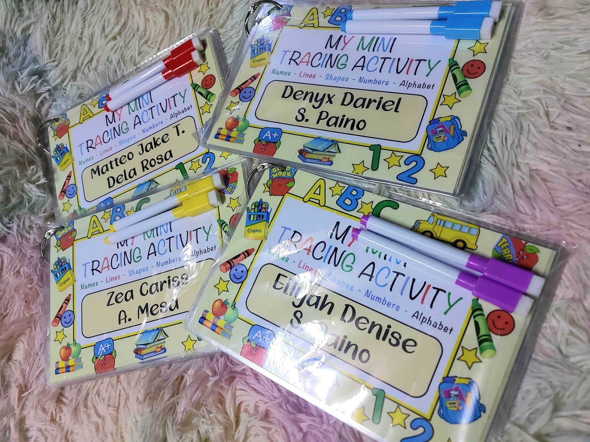 LAMINATED REUSABLE MINI TRACING ACTIVIVITY(MESSAGE FOR KIDS NAME ...