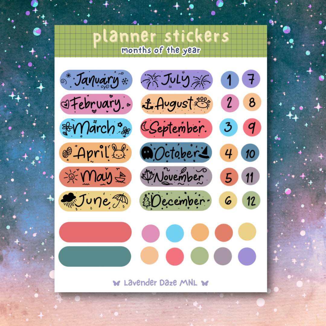 Planner Sticker - Months of the Year | Lazada PH