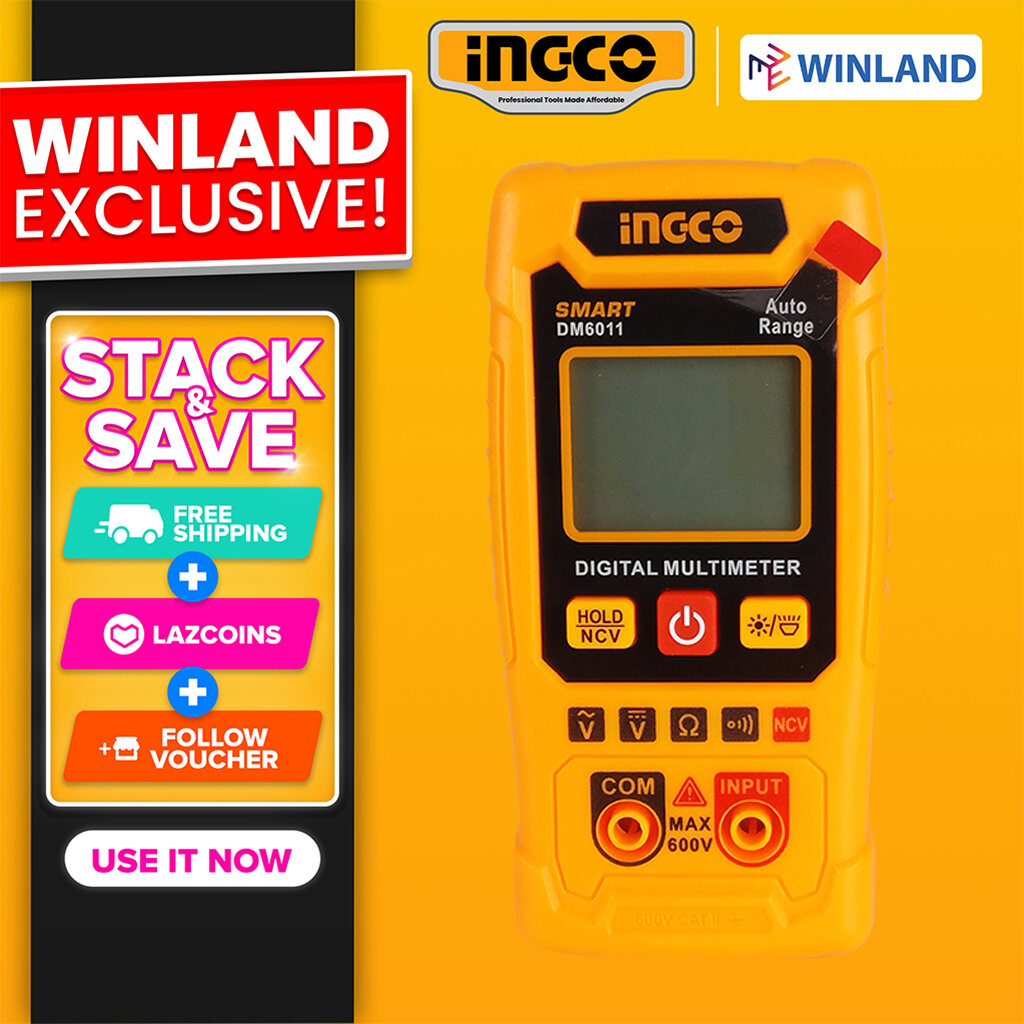 Ingco by Winland Auto Range Smart Digital Multimeter Tester DM6011 ING ...