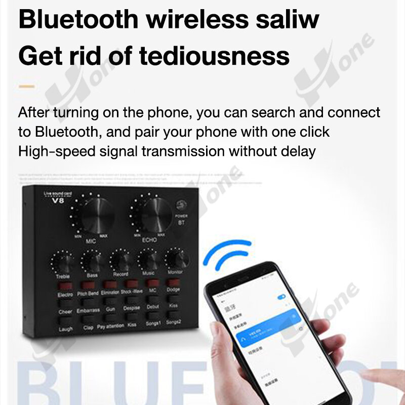 Original V8s Sound Card With Bluetooth Live Singing Equipment Audio ...