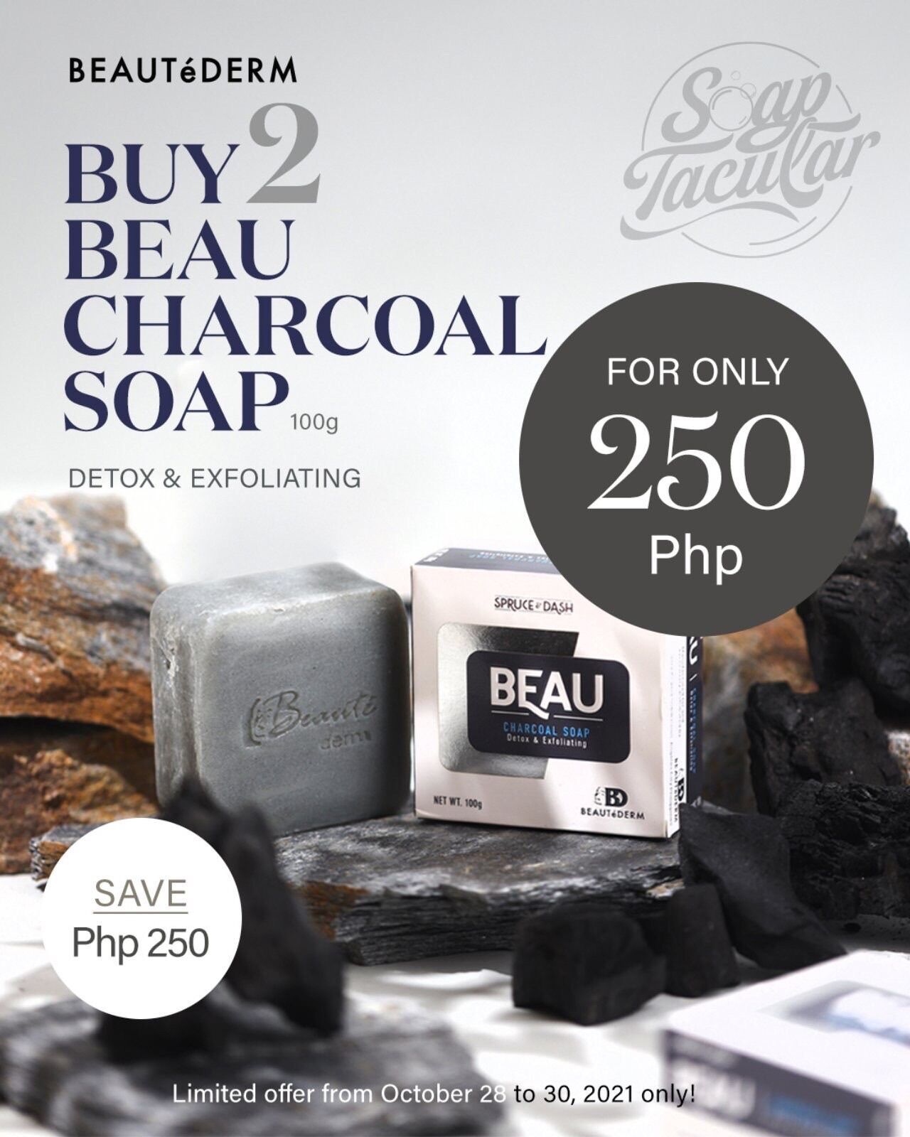 BEAUTeDERM Beau Charcoal Soap 100g Buy 1 take 1 | Lazada PH