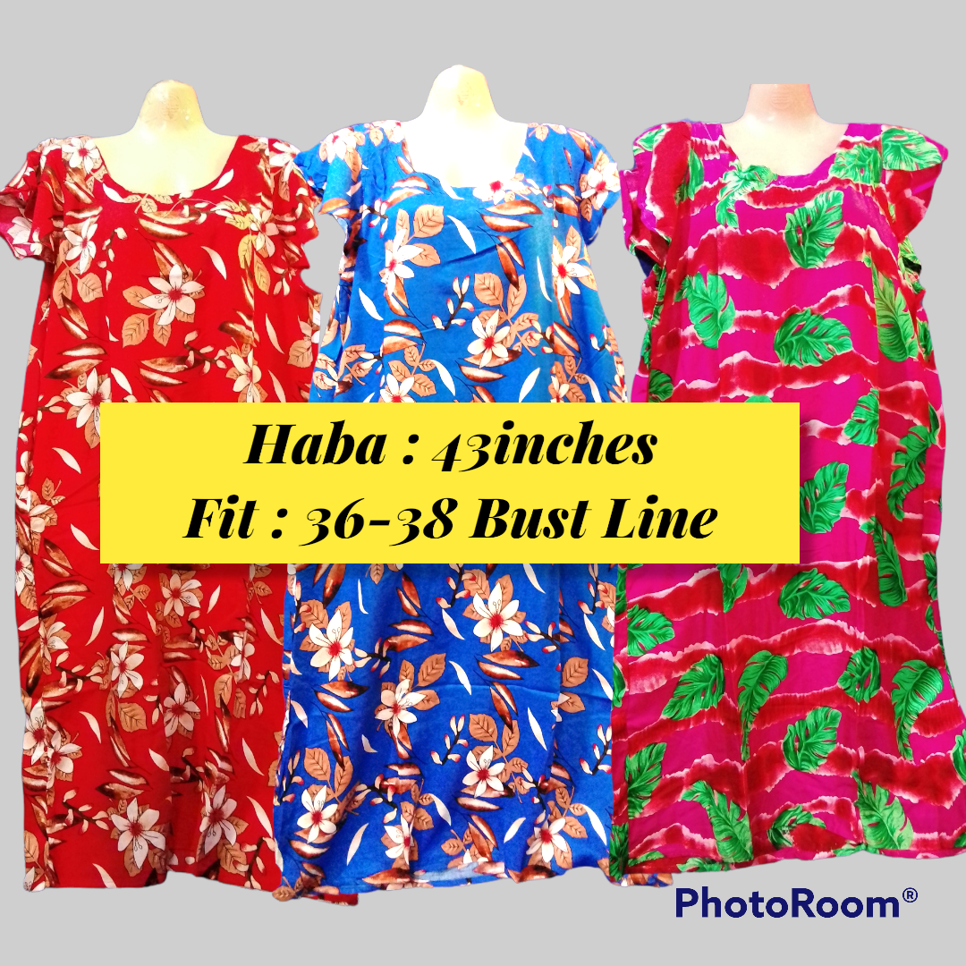 Duster Mahaba May Manggas Pambahay with Pocket Challis Fabric | Lazada PH