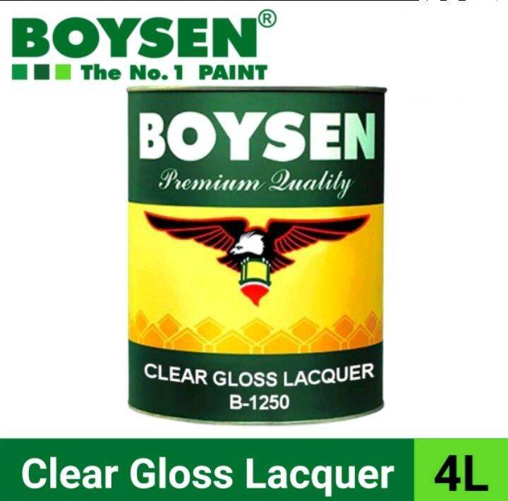 BOYSEN CLEAR GLOSS LACQUER B1250 LITER / GALLON HIGH GLOSS LACQUER PANG ...