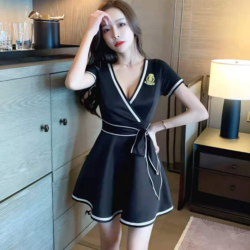 Massage Leisure Club Dress Low Cut Sexy KTV Princess Short Skirt Hotel ...