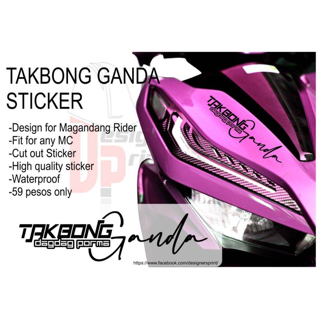 Takbong Ganda Sticker - 8inches Length, Takbong Ganda Dagdag Porma, Fit ...