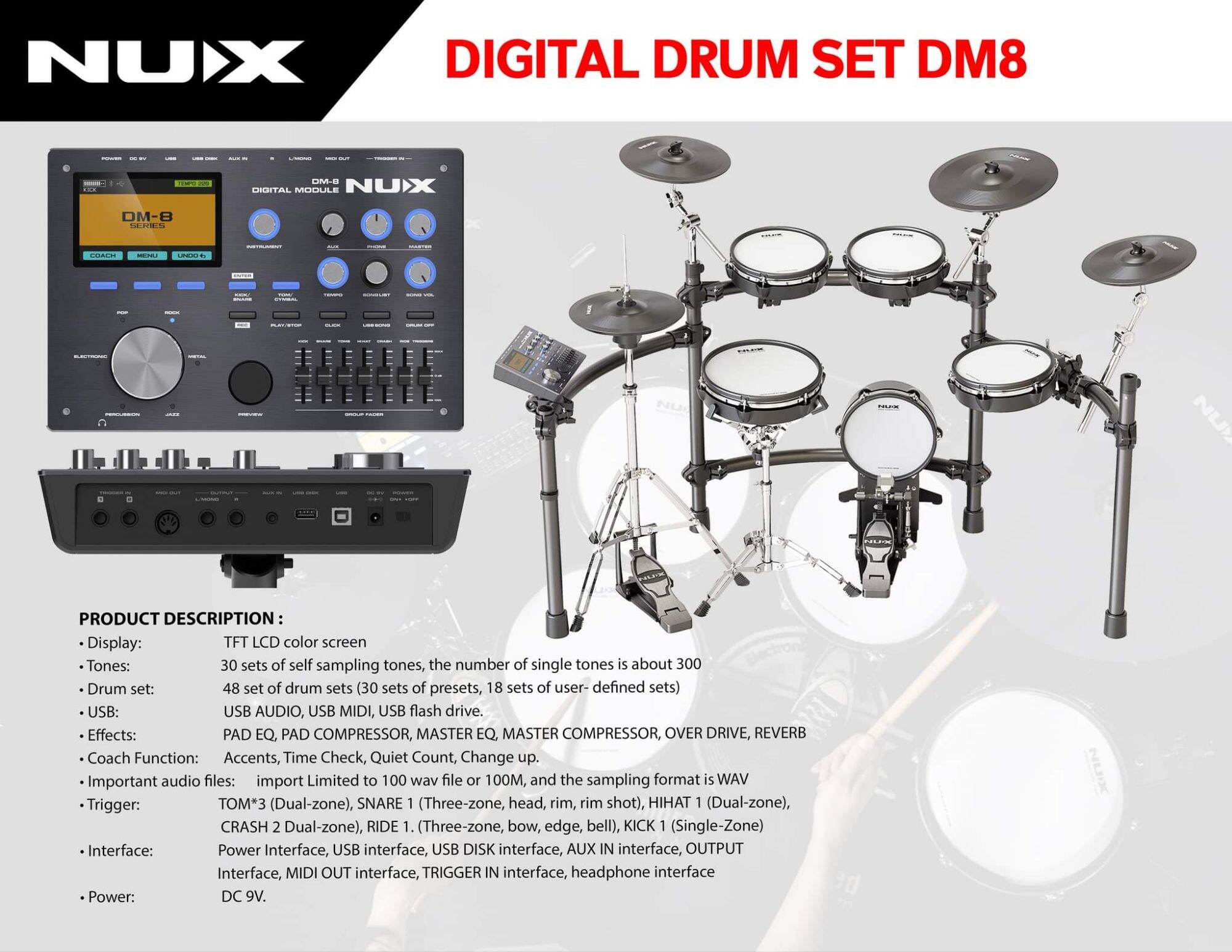 NUX DM8 ELECTRONIC DRUMSET DM8 | Lazada PH