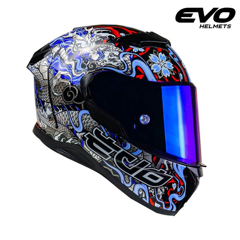 EVO HELMETS XT-300 YAKUZA FULL FACE DUAL VISOR WITH CLEAR LENS | Lazada PH