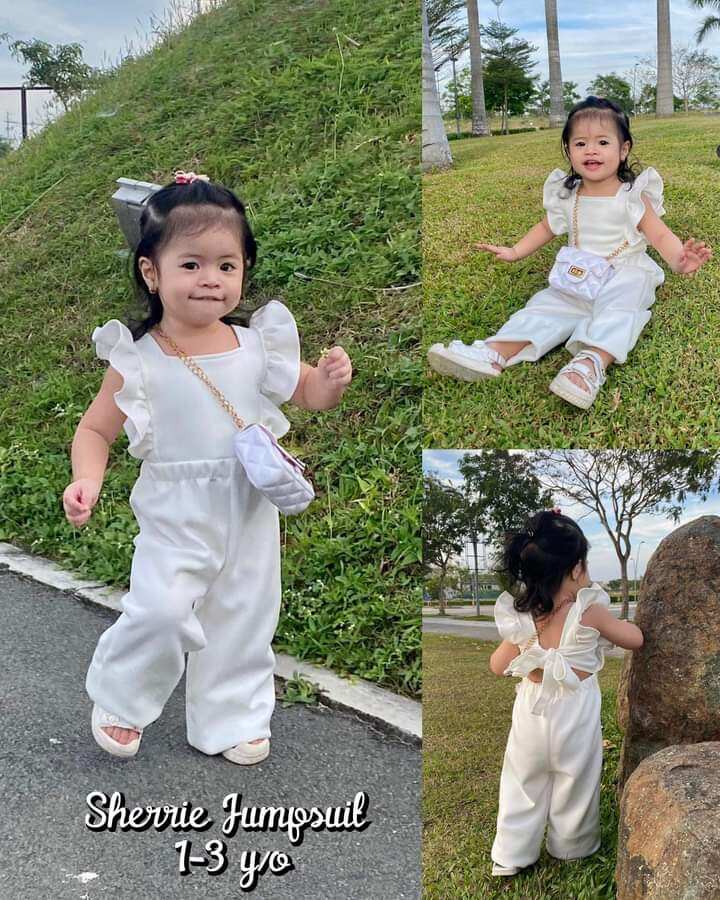 Sherrie baby girl jumsuit( fit 1 -3 yrs old small) model 2 yrs old ...