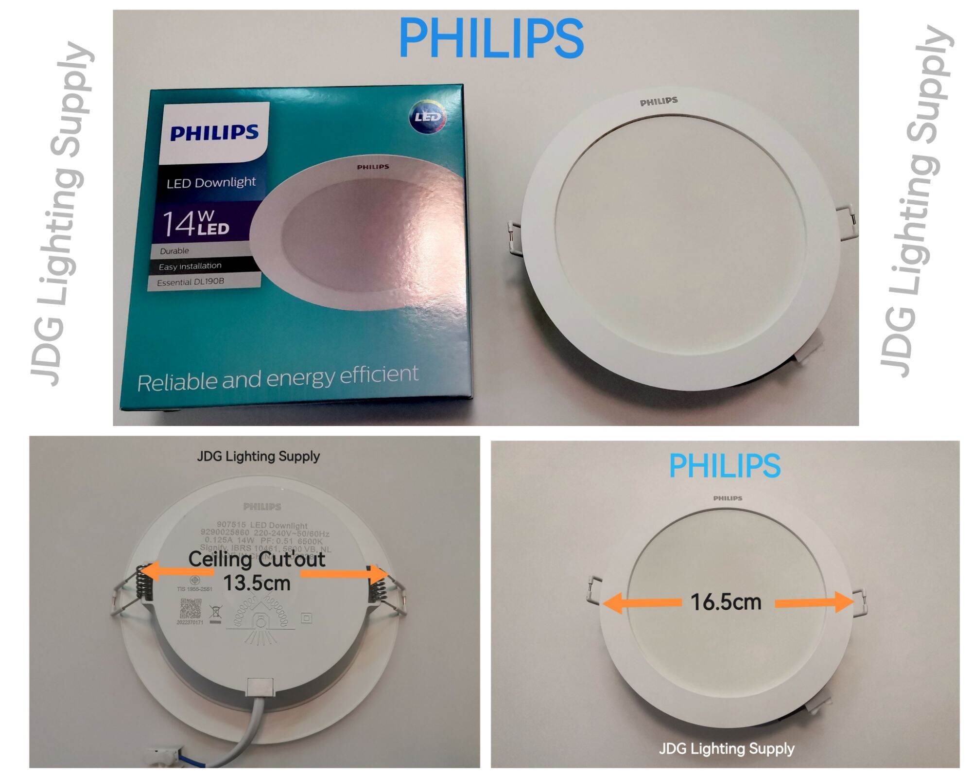 PHILIPS LED RECESS DOWNLIGHT 14WATTS ROUND DAYLIGHT 6500K | Lazada PH