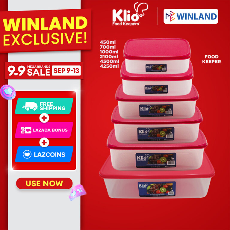 Klio by Winland Rectangular Stackable Food Keeper Plasticware ...
