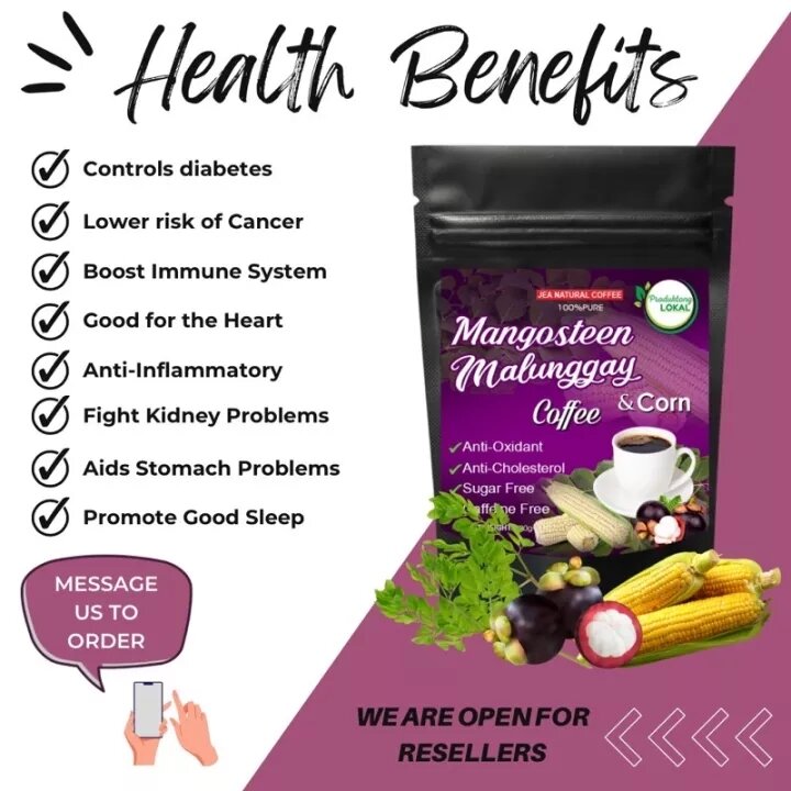 Mangosteen Malunggay & Corn Coffee 100% All Natural & Organic Sugar fee ...
