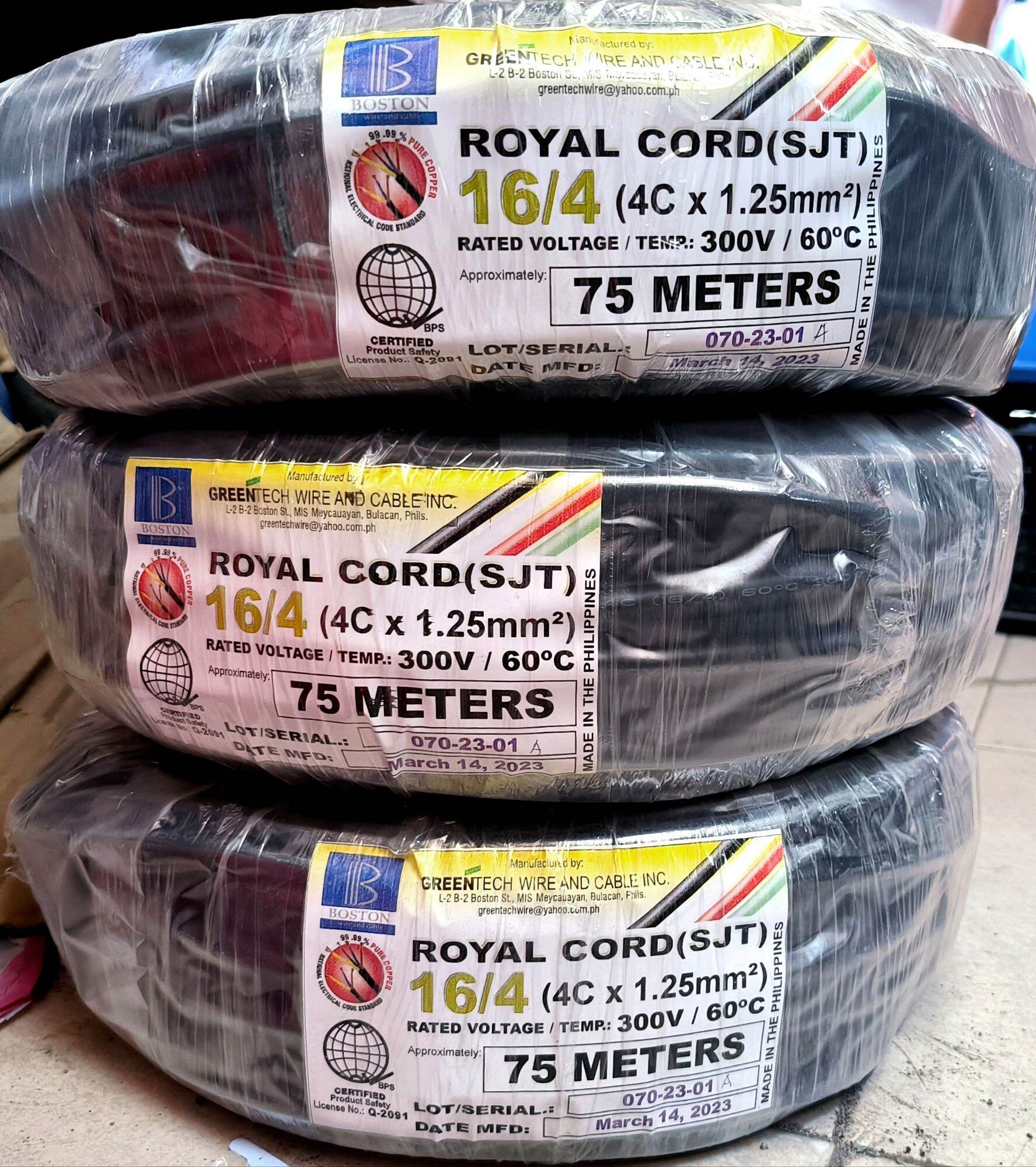 16/4C Boston Royal Cord 4 Cores Insulated Wire 1.25mm 4C Royal Cord 16/ ...