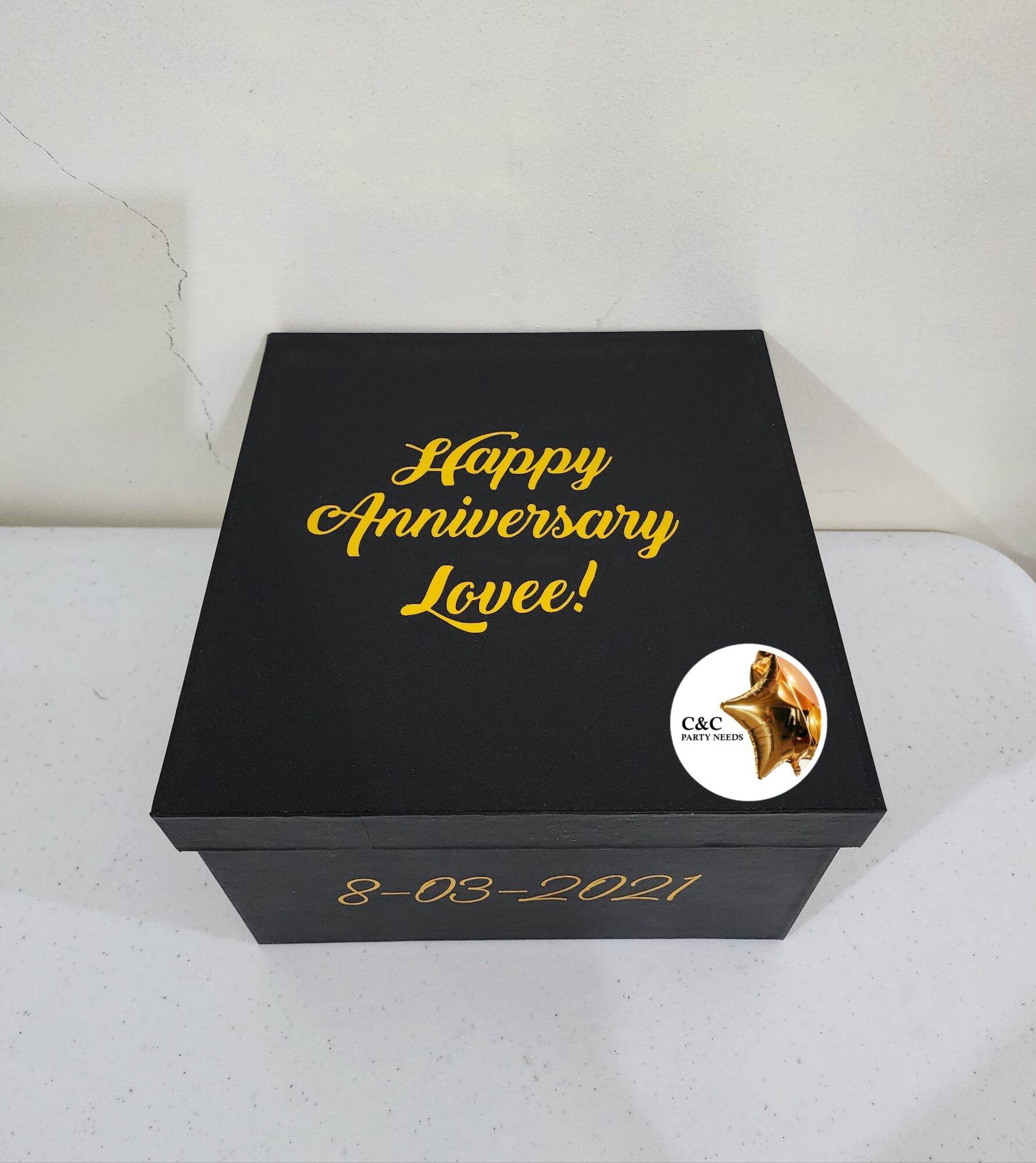 8x8 BLACK Gift Box | Hard Box | Square Box | Lazada PH