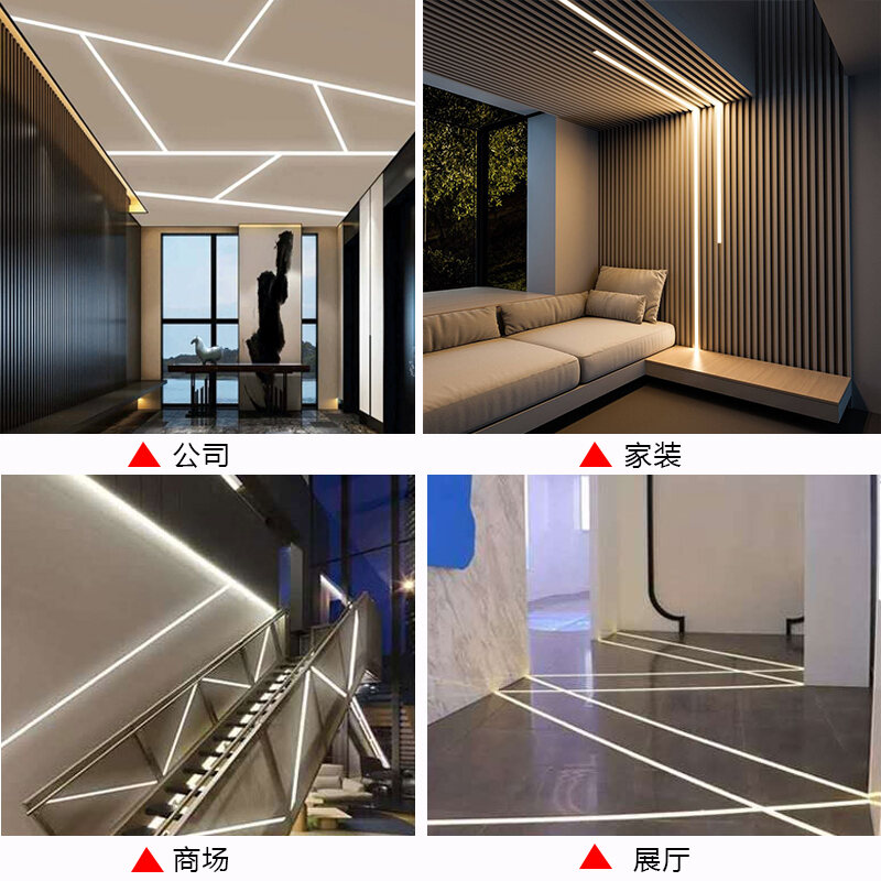 Black Led Aluminum Slot Light Bar U-Shaped Open-Mounted Strip Light ...