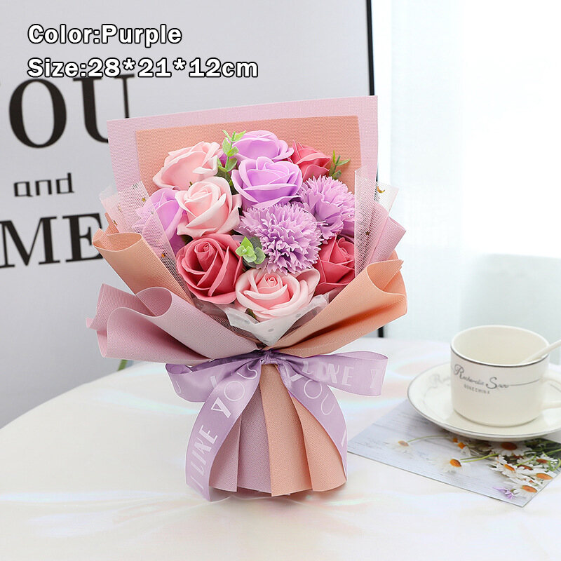 Protree Artificial Rose flowers Bouquet Wedding Decoration Room Party ...