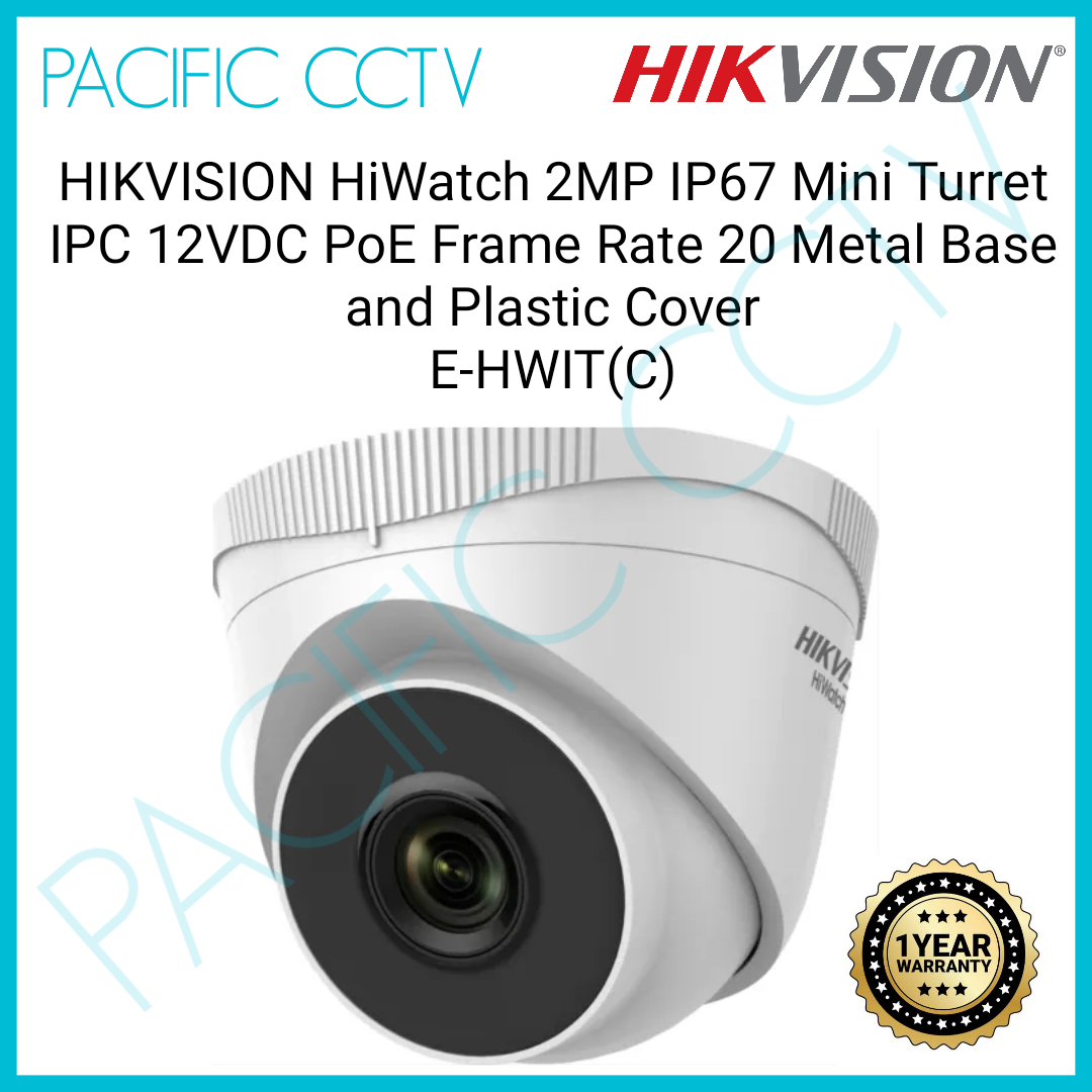 HIKVISION HiWatch 2MP IP67 Mini Turret IPC 12VDC PoE Frame Rate 20 ...