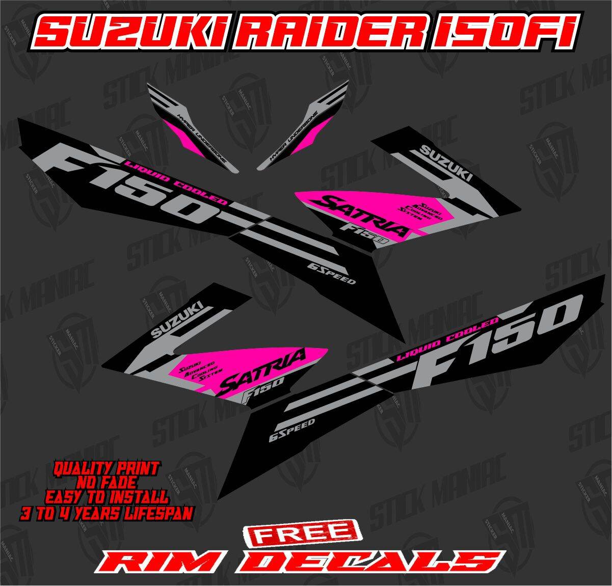 Suzuki Raider 150FI decals stickers, laminated | Lazada PH