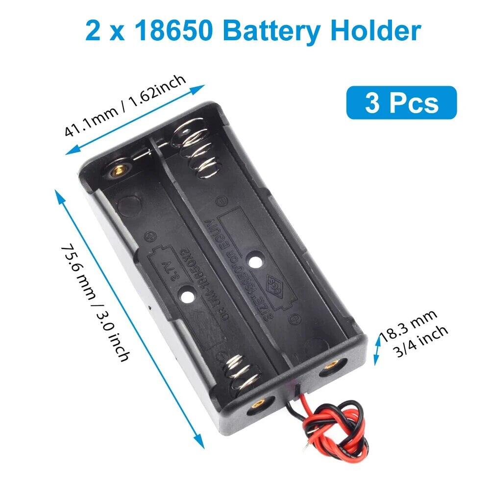 3pcs 18650 Battery Holder Box 1 Slot 3.7V Battery Storage Case 1/2/3/4 ...