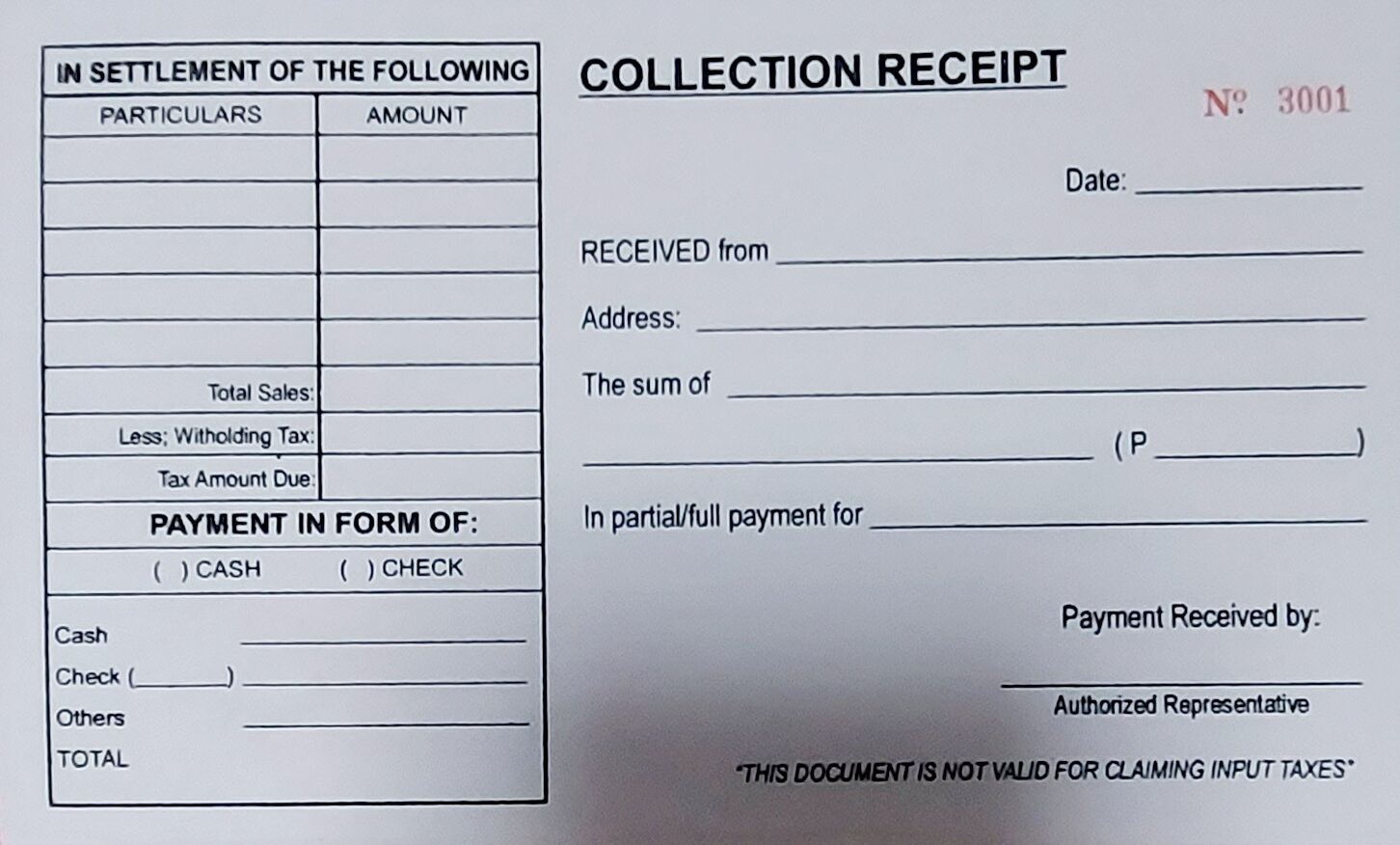 3 PADS - COLLECTION RECEIPT CARBONIZED PADDED WITH SERIES | Lazada PH