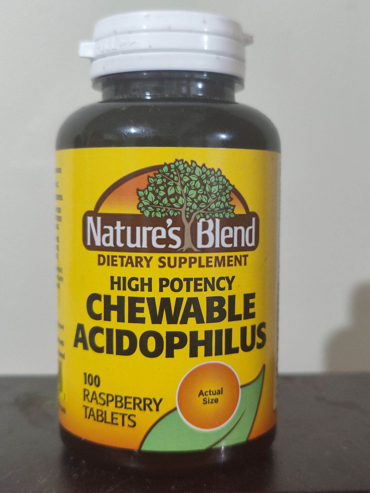 Natures Blend High Potency Chewable Acidophilus 100 raspberry tablet ...