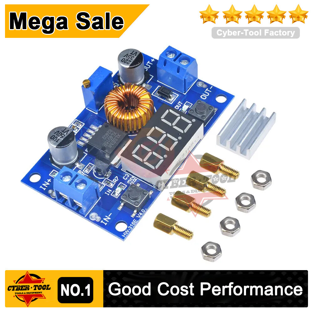6.5-36V to 1.2-32V 5A 75W Step Down Buck Converter Power Supply Module ...
