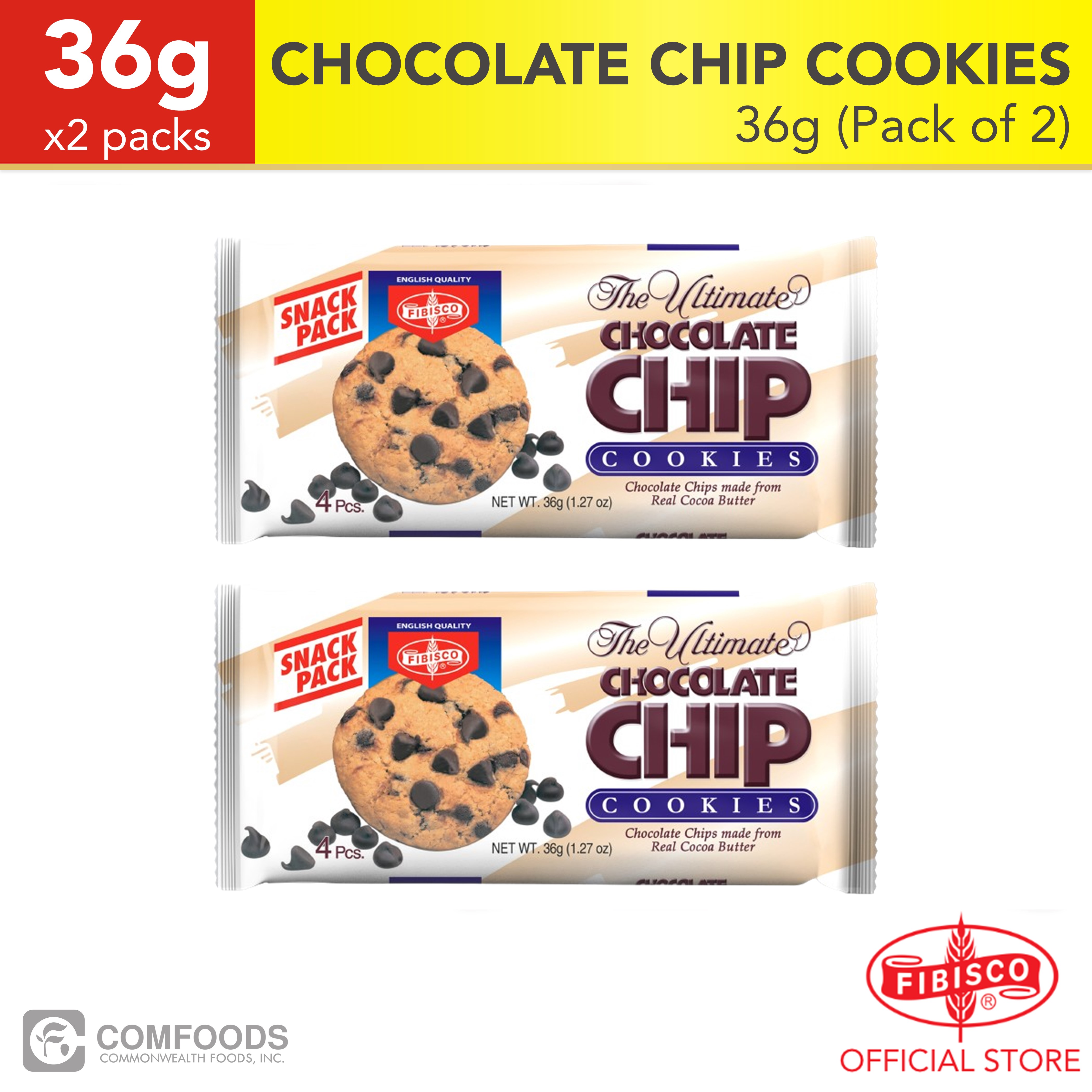 FIBISCO Chocolate Chip Cookies Snack Pack 36g | Lazada PH