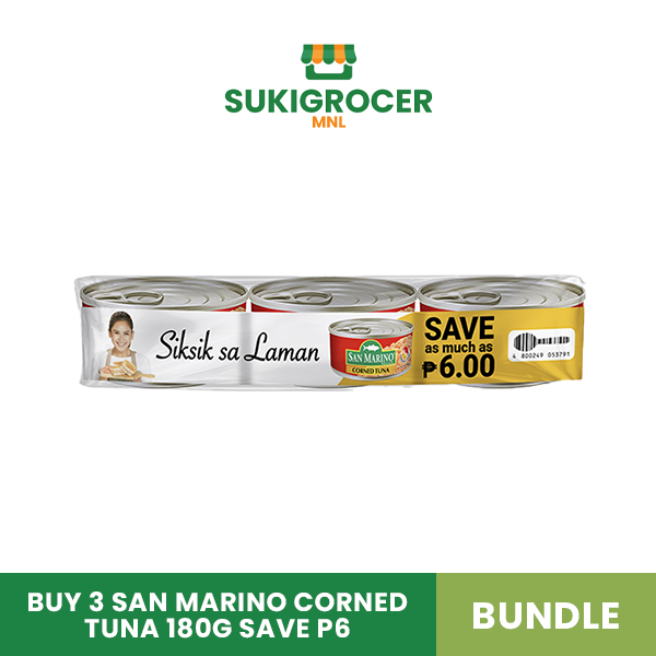 Buy 3 San Marino Corned Tuna 180G Save P6 Bundle | Lazada PH