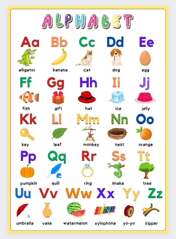 5 IN 1 Laminated Wall Charts for kids Alphabet, Colors, Shapes, Days ...