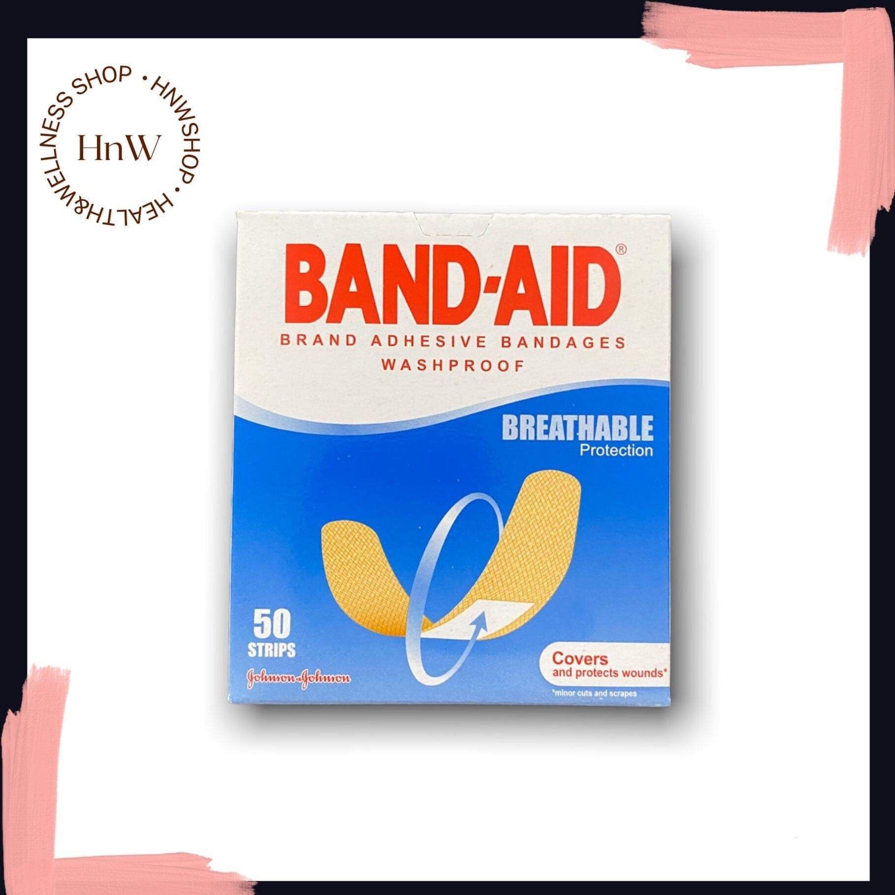 Band-Aid Brand Adhesive Bandages Washproof 50 Strips BandAid Band Aid ...