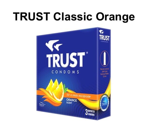 Trust Condom ORANGE Scent ( 1pack by 3 sachets)DISCREET PACKAGING ...