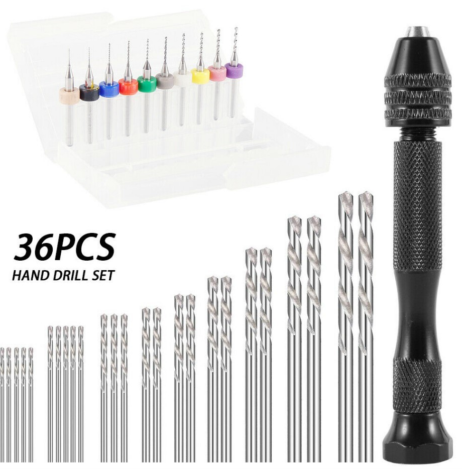Mini Micro Aluminum Hand Drill Twist Manual Drill Bit Woodworking ...