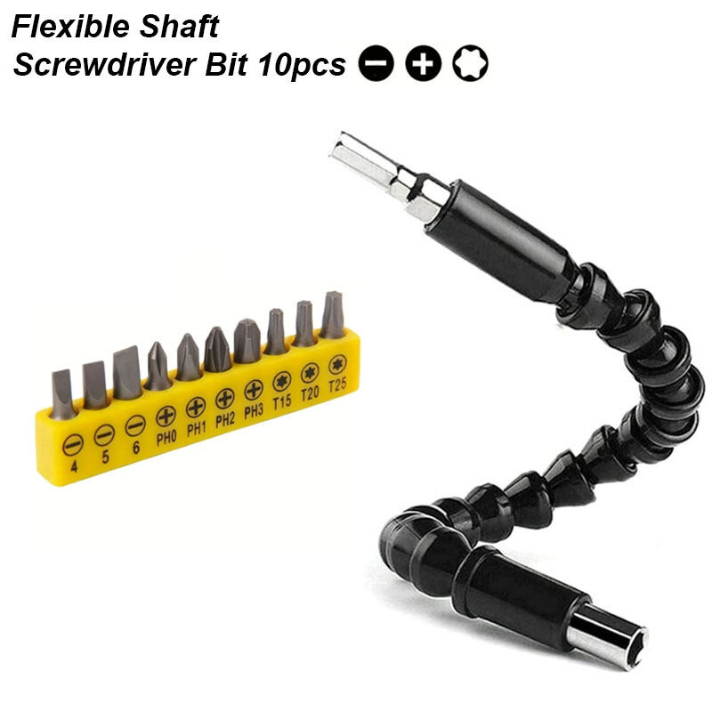 Angle Drill Screwdriver Adapter Flexible Shaft Extension Holder Screw ...