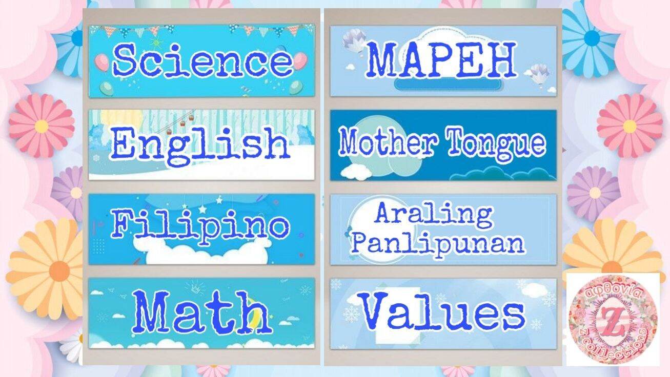 PRESCHOOL SUBJECT LABEL GLOSSY LAMINATED STICKERS SET | Lazada PH