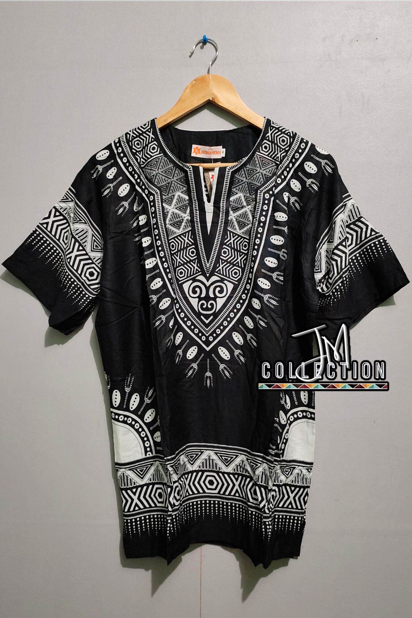 Jumbo XL Freesize Black and White Tshirt Dashiki Bohemian Boho Batik ...