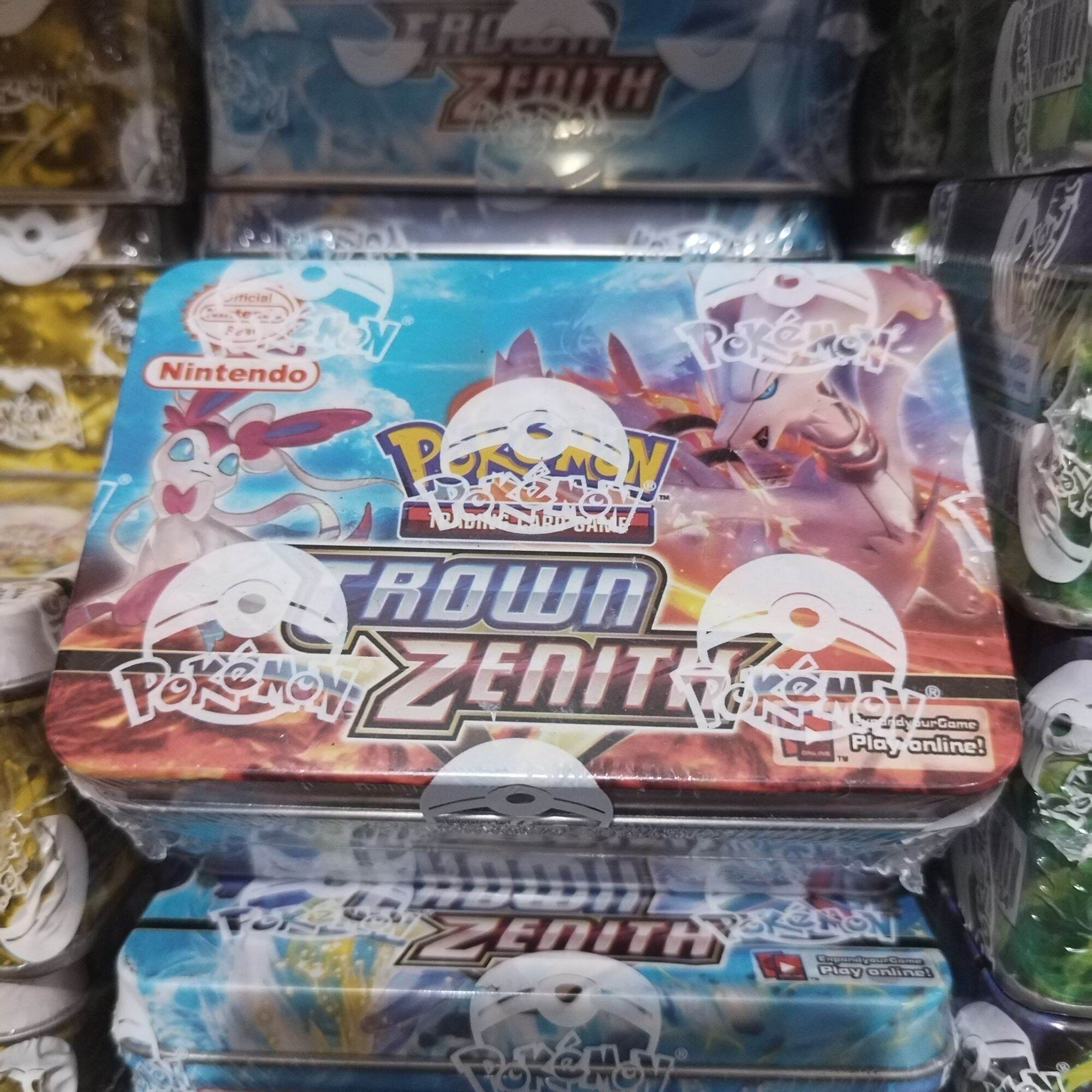 English Version Crown Zenith Iron Metal Box Pokemon Cards Vstar Vmax ...