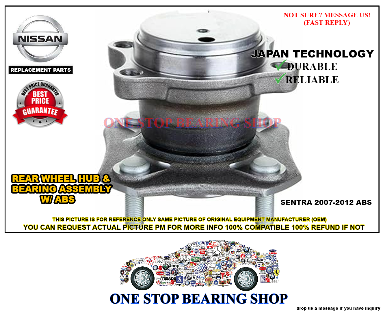 43202-ET010 / HUB130T-2 / BR930691 / BRANDNEW JAPAN TECHNOLOGY REAR ...