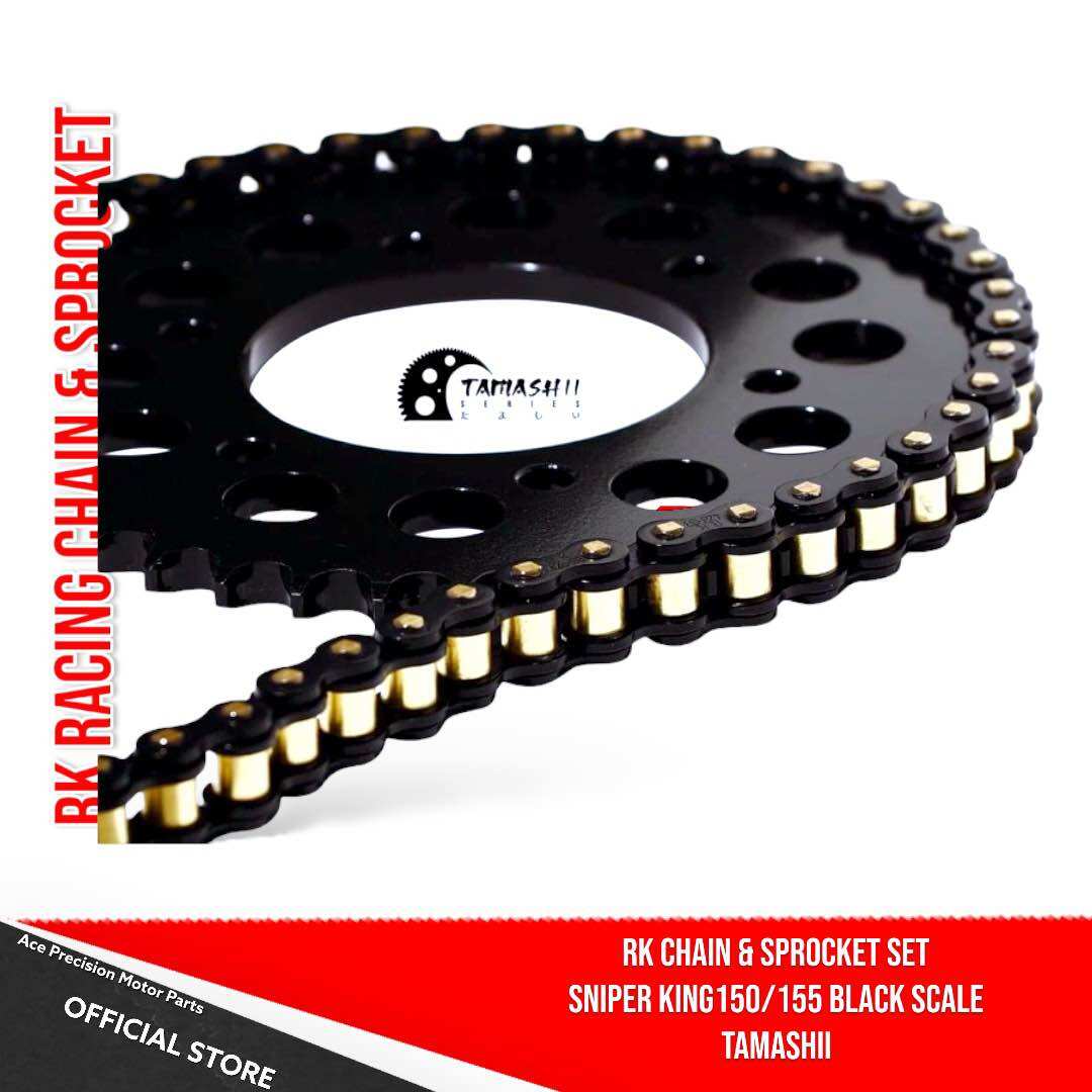 RK Racing Chain & Sprocket Set Black Scale Tamashii 428 Heavy Duty ...