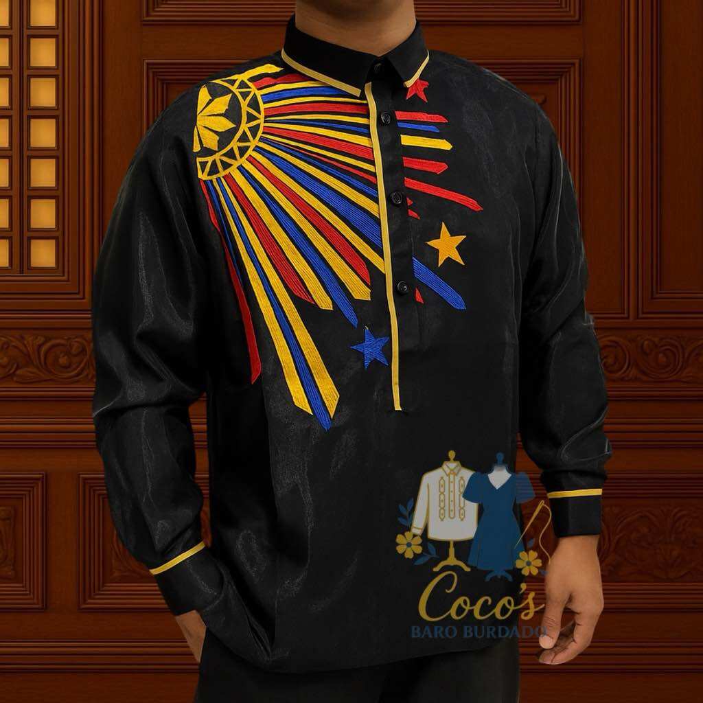 Black Sinag Barong Tagalog for Men | Lazada PH
