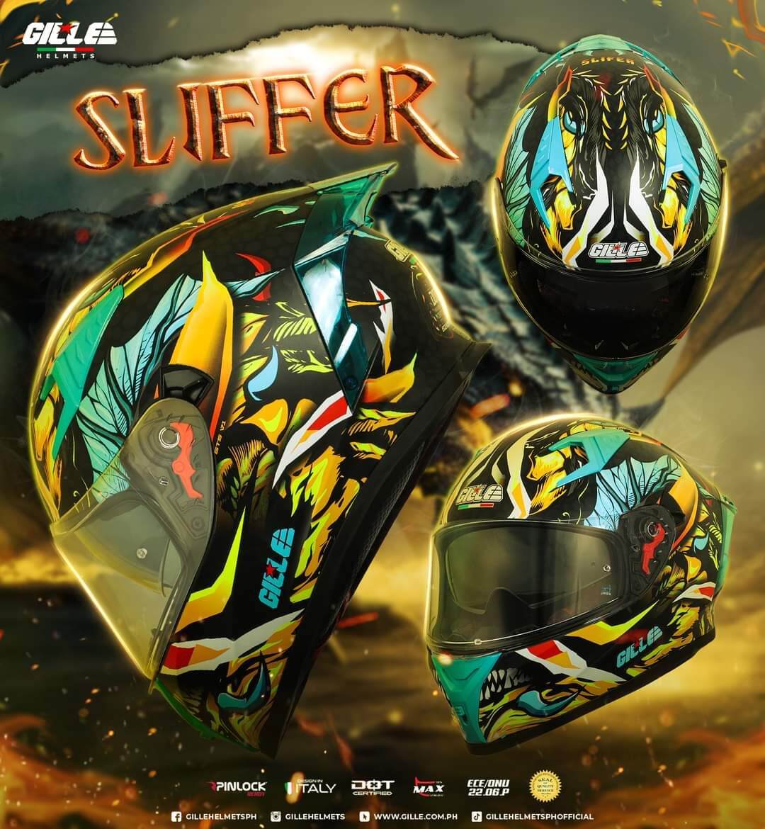 GILLE GTS V1 sliffer motorcycle fullface helmet with lots of freebies | Lazada PH