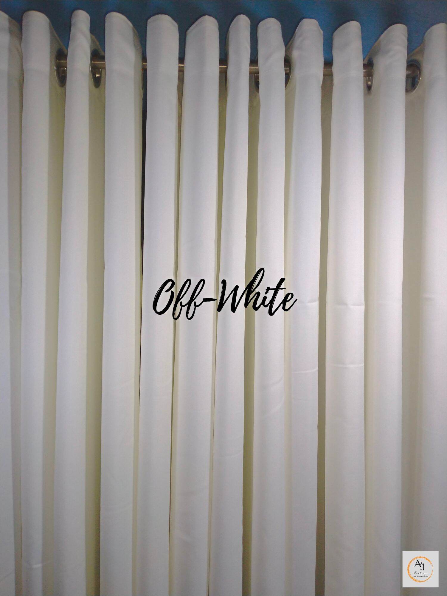 7ft Plain Katrina Fabric 8 Rings Curtain - Off-white/Cream | Lazada PH